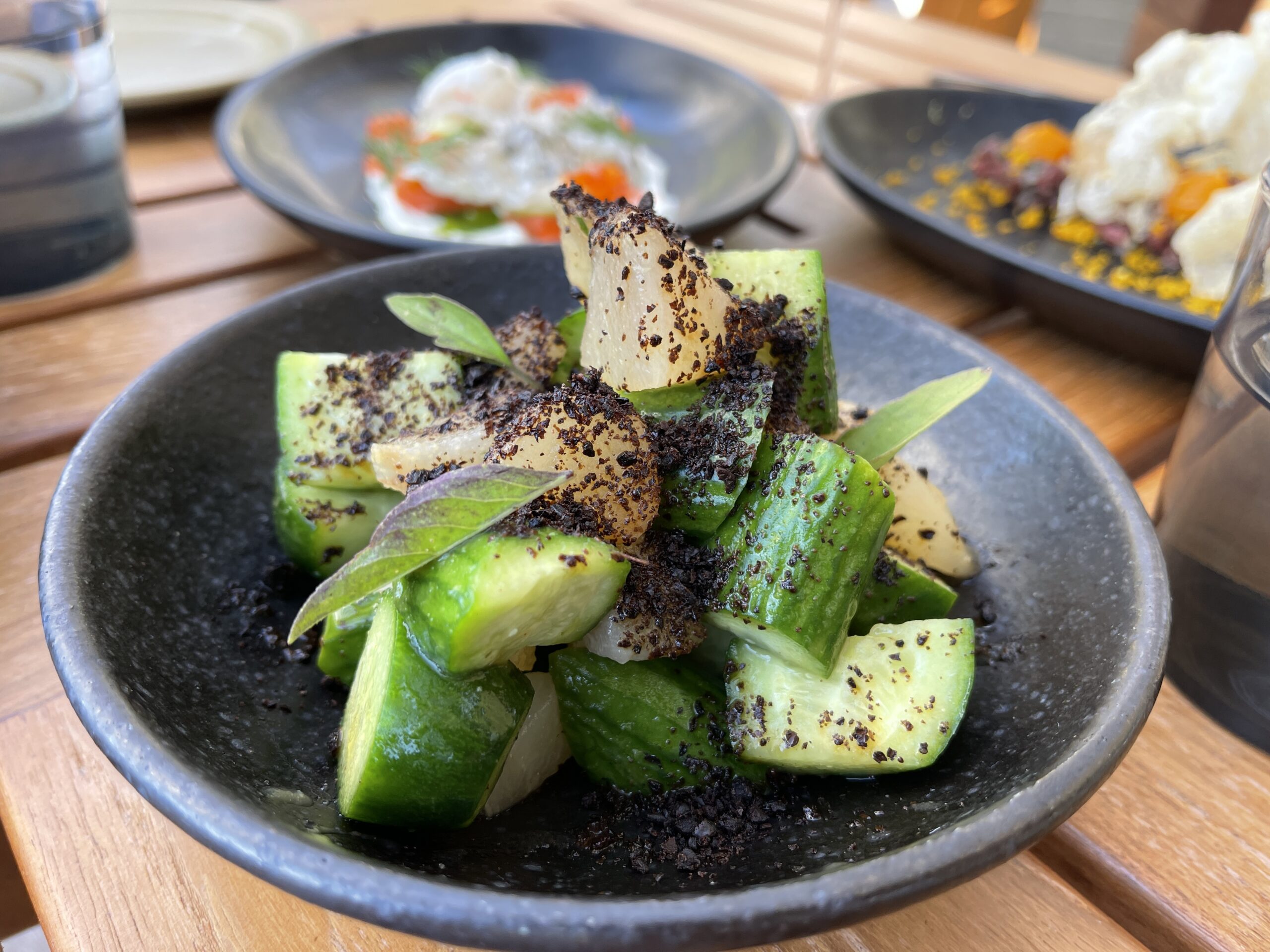 Napa_Bear-restaurant-at-Stanly-Ranch_lunch-dish-of-cucumber-and-shinko ...